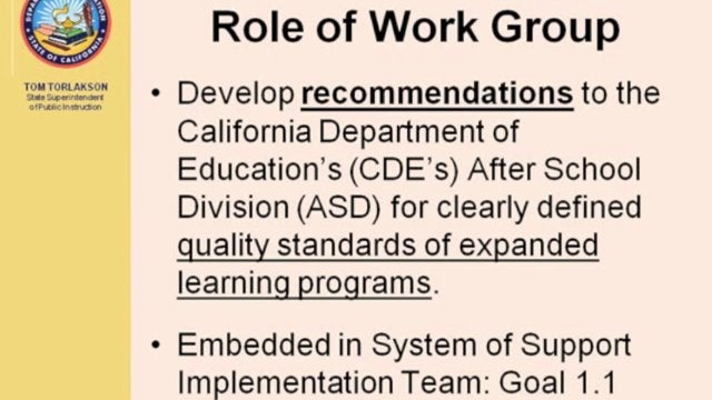The Development of Quality Standards in California’s Expanded Learning ...