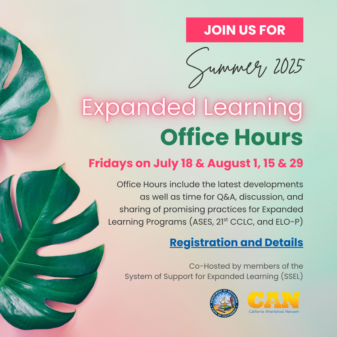 EXL (Including ELO-P) Office Hours - Summer 2025 - AfterSchool Network